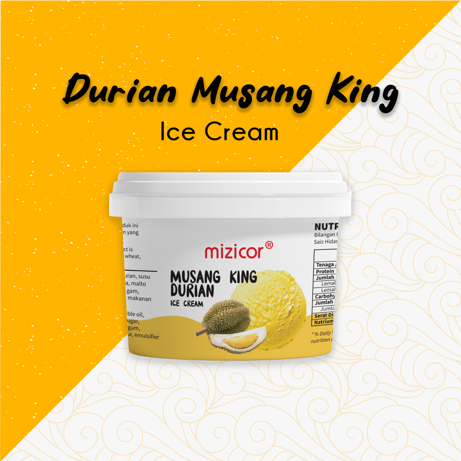 Durian Musang King Ice Cream - Mizicor